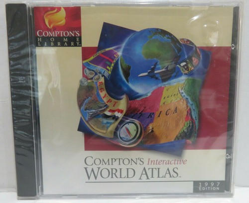 COMPTON'S INTERACTIVE WORLD ATLAS 1997 HOME LIBRARY EDITION CD NIB ...