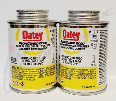 2 Oatey FlowGuard Gold Medium Yellow All Weather One-Step CPVC Cement ...