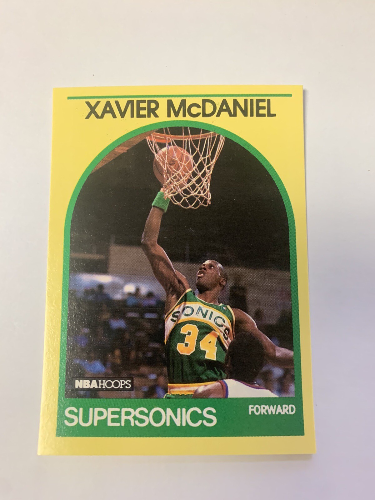 1989 NBA Hoops Superstars Yellow 91 Xavier McDaniel Seattle Supersonics ...