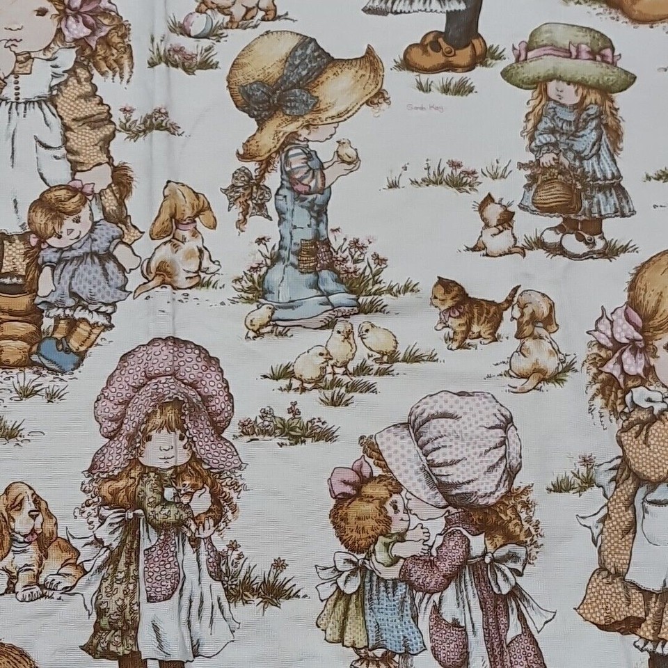 Sarah kay holly hobbie curtains wardle fabric made in england 53" X 46 ...
