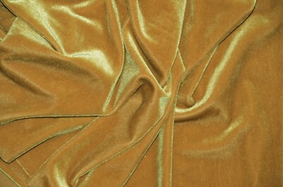 Dark gold Spandex Stretch Velvet fabric yard clothing dress | eBay