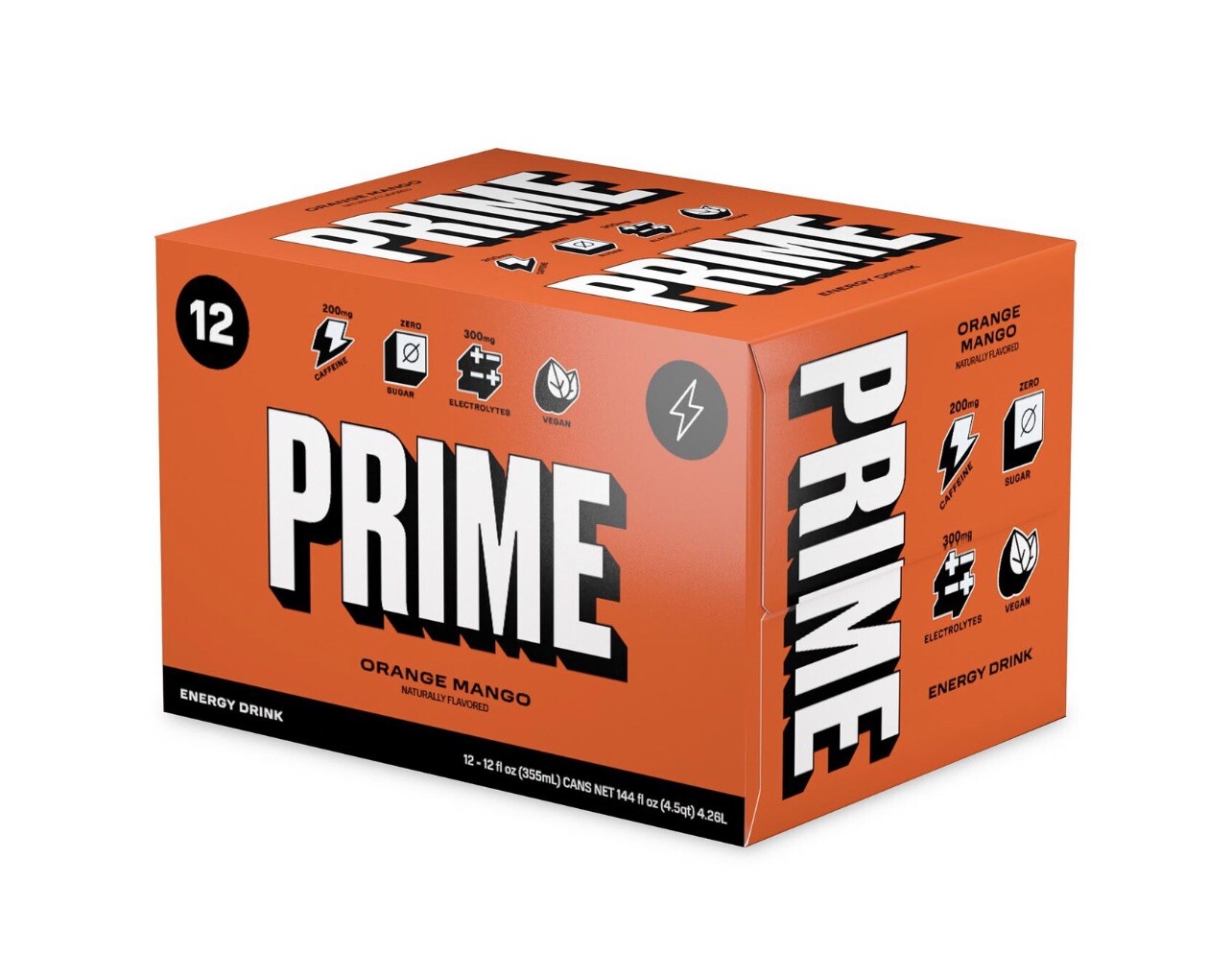 NEW PRIME ENERGY DRINK CASE`S ( 1 = Pack of 12) Orange Mango | eBay