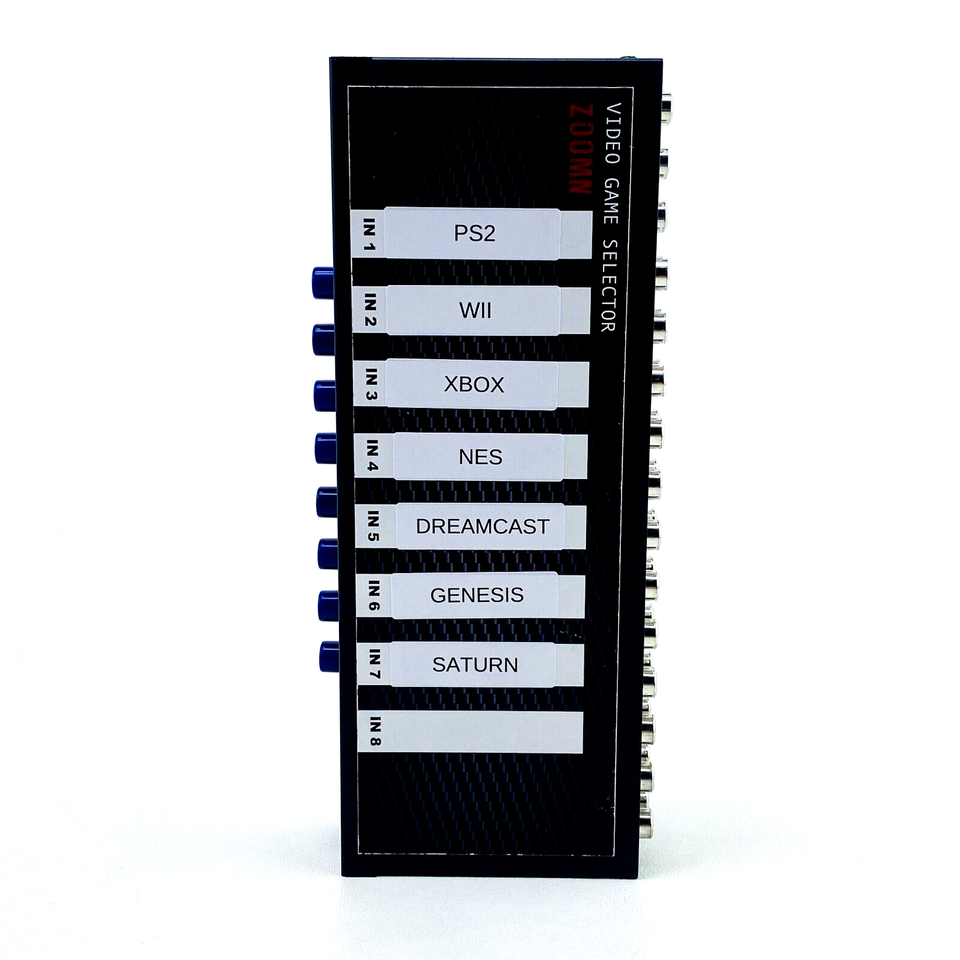 Video Game Selector Switcher 8 Way RCA AV Composite Retro Gaming PS1 ...