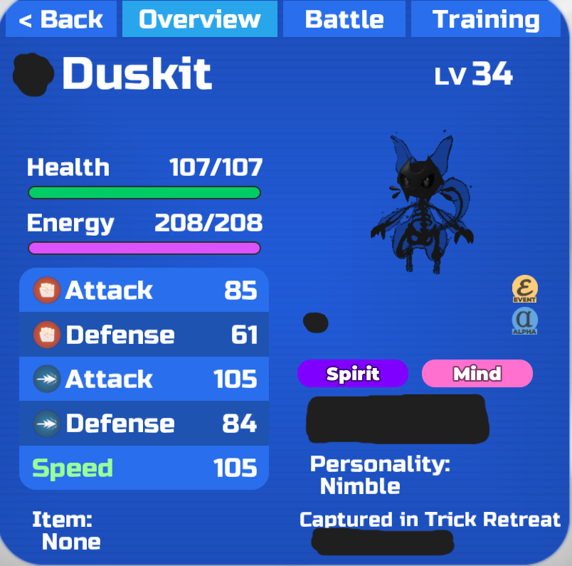 🎃 Roblox Loomian Legacy - Black Alpha Gleaming Halloween Duskit! 🎃 | eBay