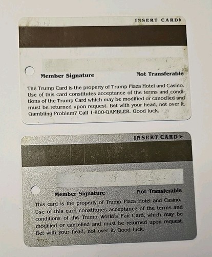 Vintage Trump Worlds Fair Casino & Trump Plaza Player Member Cards ...