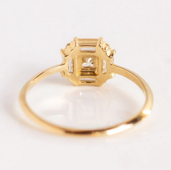 Sparkling Baguette, Princess & Round Shape Moissanite In 10K Yellow ...