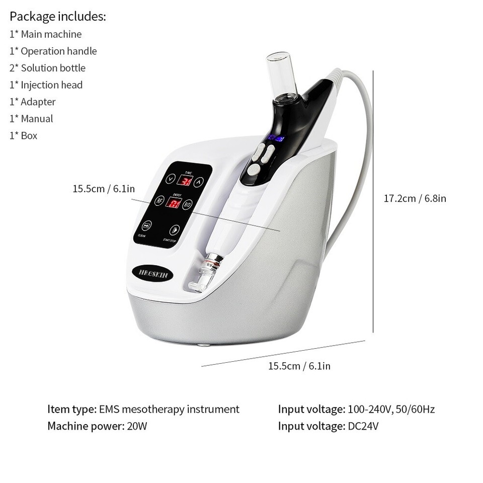 EMS Meso Injector No Needle Skin Wrinkle Removal Care Machine RF ...
