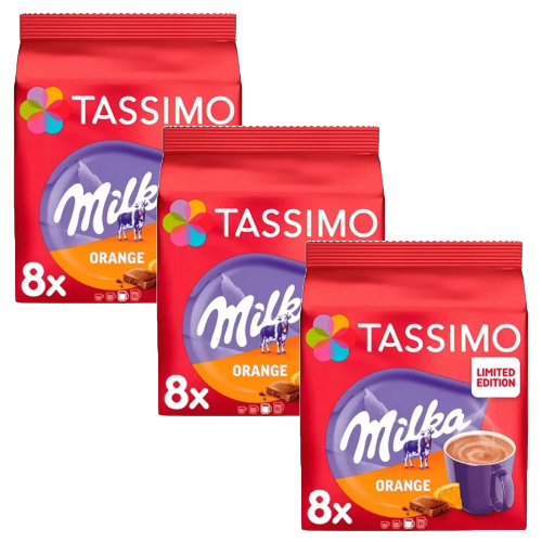 TASSIMO Milka HOT chocolate with ORANGE pods 24 servings FREE SHIPPING ...