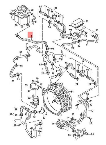 Genuine Coolant Hose With Quick Release Coupling Expansion Tank ...