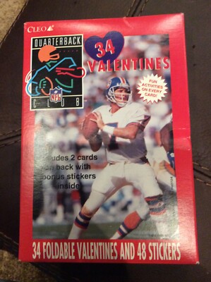 1996 Quarterback Club NFL Football Players 34 Valentines + 48 Stickers ...