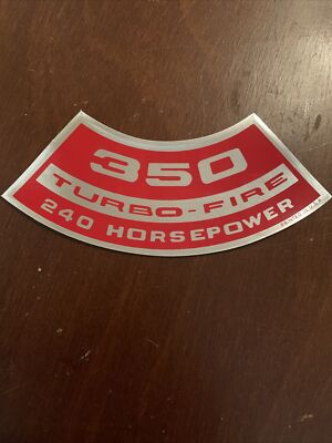 350 TURBO-FIRE 240 HORSEPOWER HP GM AIR CLEANER DECAL | eBay