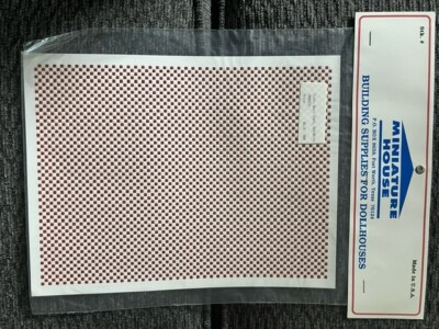 Handley House Miniature Dollhouse Flooring Red/White Check Tile 8” X 10 ...
