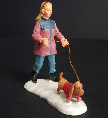 Lemax Christmas Village Town Strolling With Pooch 22568 Woman Walking ...