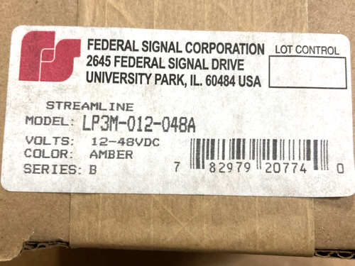 FEDERAL SIGNAL LP3M-012-048A 12-48 Volt Amber - NEW NIB | eBay