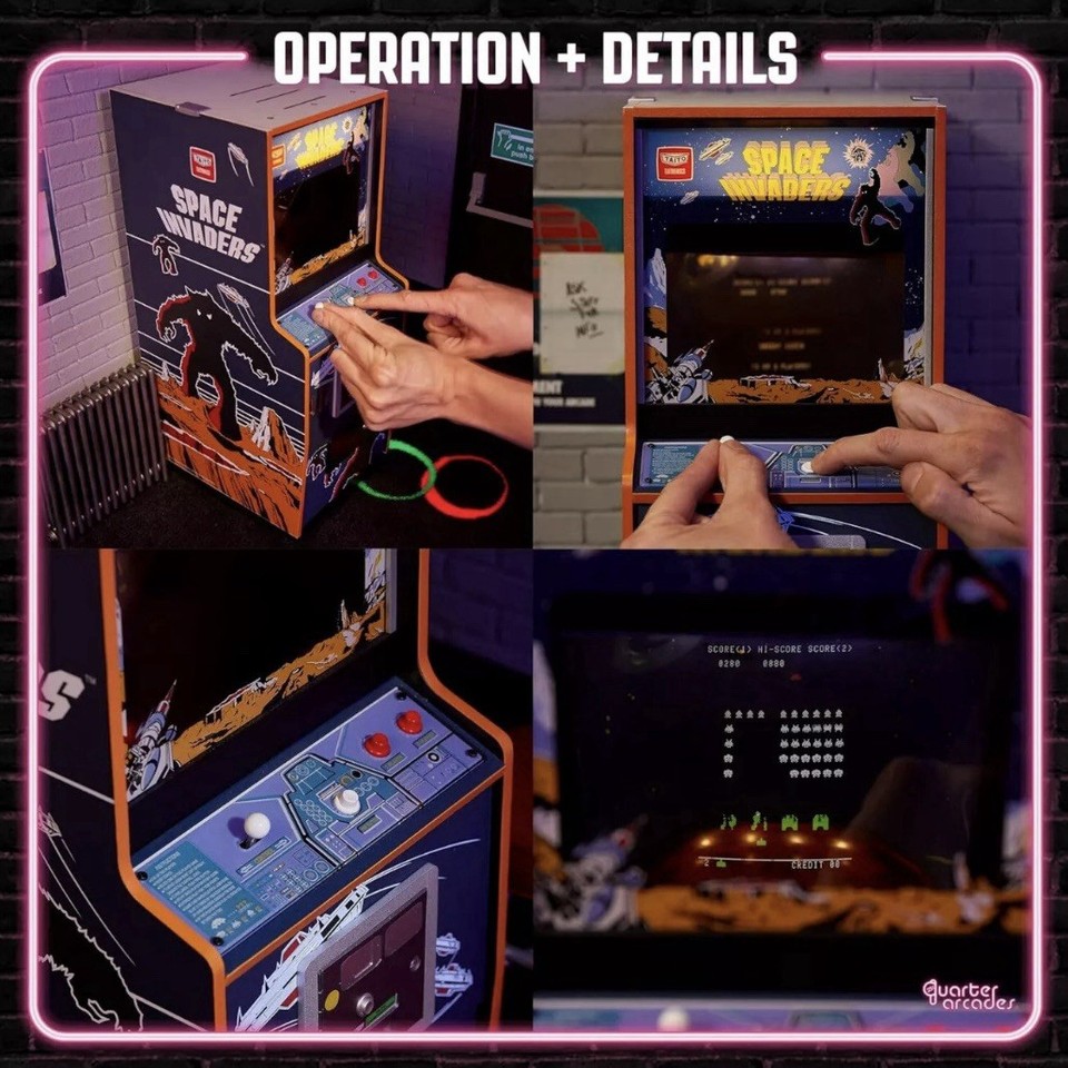 Numskull Quarter Arcades - Space Invaders Mini Arcade - 1/4 Scale ...