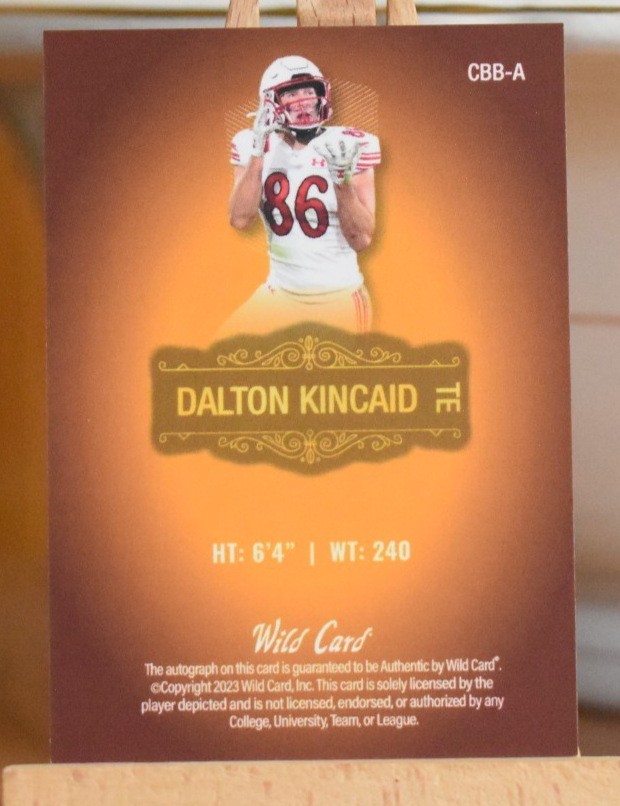 Dalton Kincaid AUTOGRAPH ROOKIE /50 2023 Wild Card Matte Football Utah ...