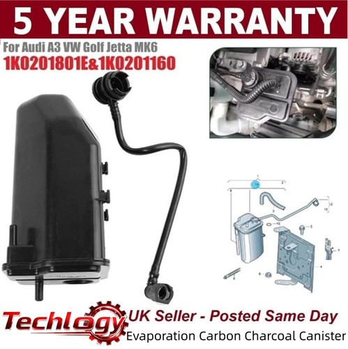 Evaporation Carbon Charcoal Canister For VW Jetta Golf MK6 AUDI A3 S3 ...