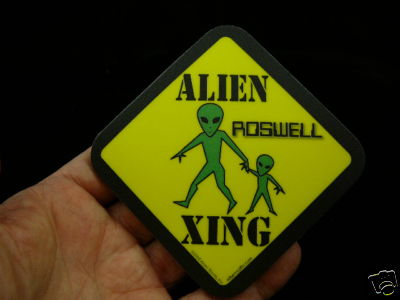#A-252 Alien crossing caution sign COASTER Aliens Roswell Wow | eBay