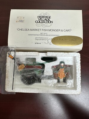 Dept 56 "Chelsea Market Fish Monger & Cart" w/Box #5814-9 | eBay