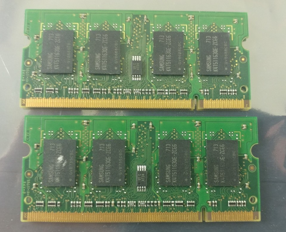 (2 Sticks) Samsung 512MB RAM 2RX16 M470T6554EZ3-CE6 PC2-5300S-555-12-A3 ...