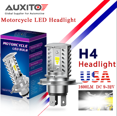 H4 9003 HB2 Motorcycle Headlight LED Bulb HID White 360° Hi/Lo Beam ...