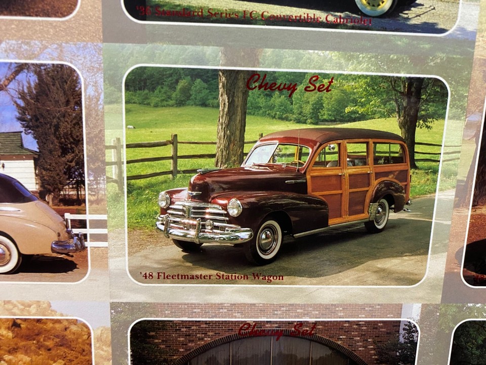 Vintage Chevy GIANT 28"x38" Classic Car Photo Trading Cards Poster ...