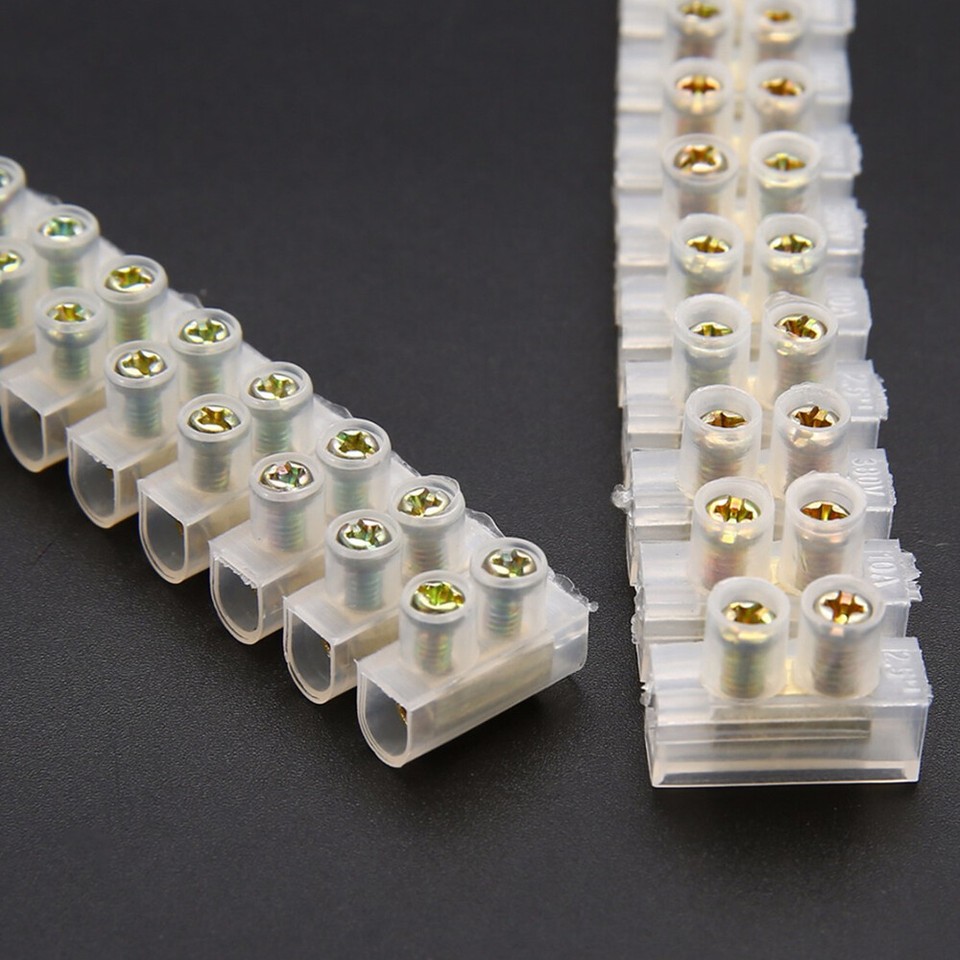 3PCS 12 Way 3A Plastic Terminal Block Wire Connector Barrier Strip ...