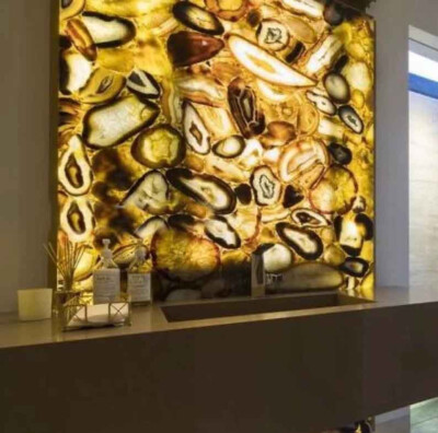 Natural Agate Wall Panel, Agate Stone Wall Interior Panel Decor, Office ...