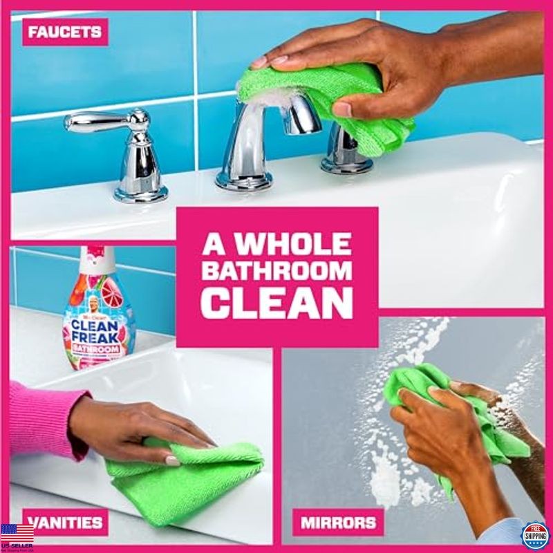 Mr. Clean Clean Freak Foaming Bathroom Cleaner Bundle, Multi-Surface ...