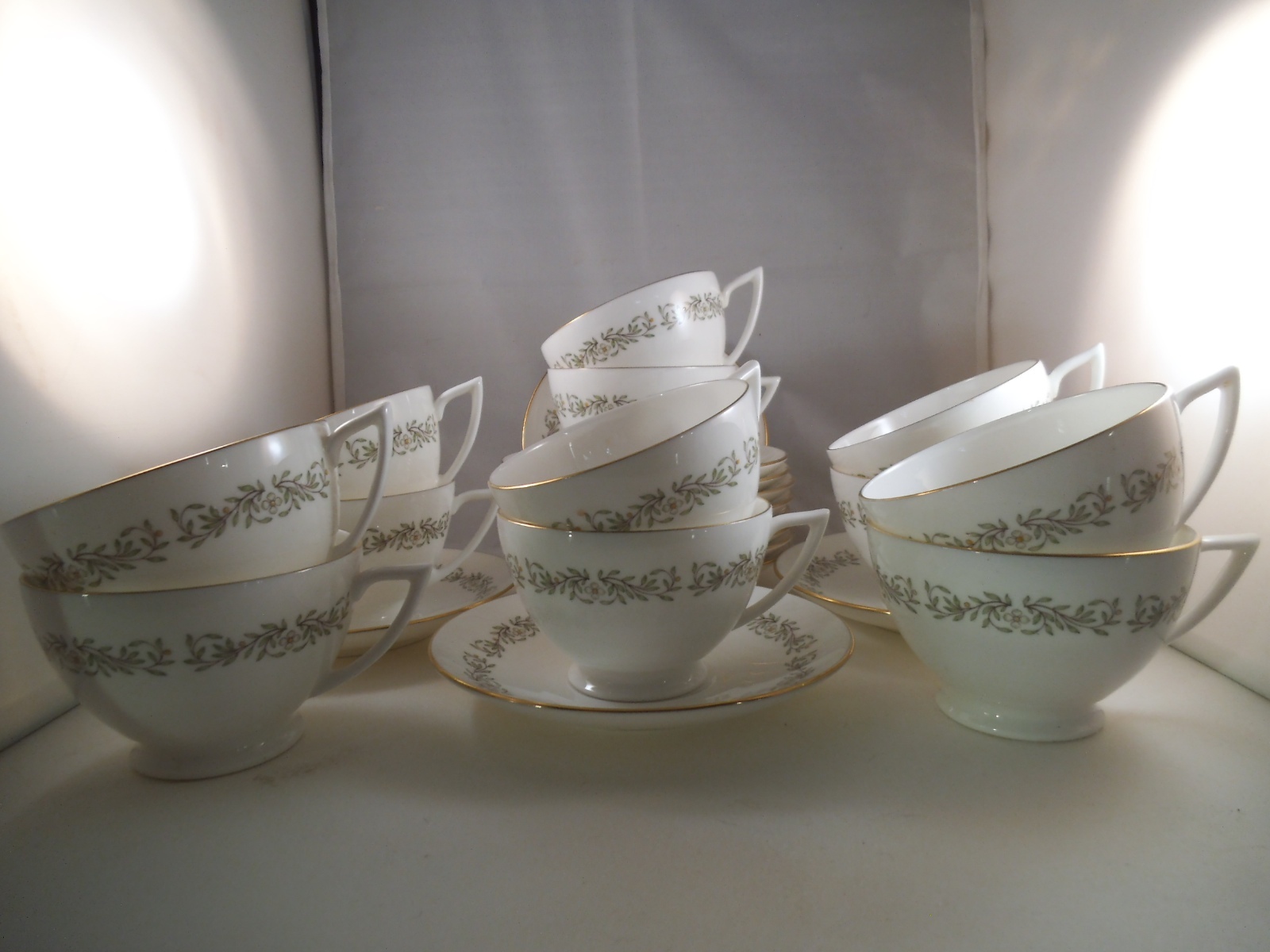 Vintage Minton Bone China April Set of 12 Tea Cups Teacup & Saucers | eBay