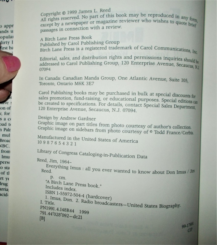 Everything Imus All You Ever Wanted to Know about Don Imus by Jim Reed ...