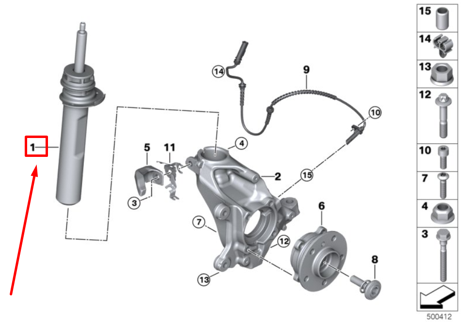 MINI COUNTRYMAN F60 Stoßdämpfer vorne links 6867209 31316867209 NEU ...