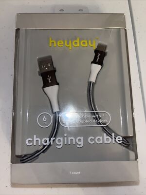 Heyday USB-A to USB-C Braided Cable - 6ft - Black & White | eBay