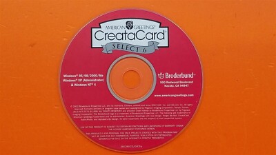 ⭐️⭐️⭐️⭐️⭐️ American Greetings Creatacard Select 6 PC CD Software 2002 ...