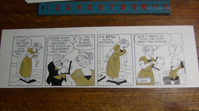 BRINGING UP FATHER (jiggs & maggie) daily strip original art 8-2-1977 ...