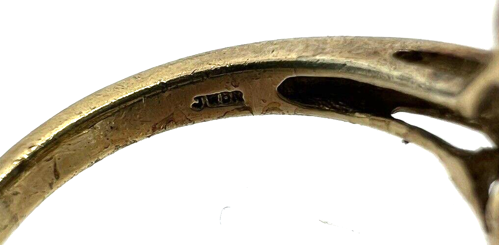 JWBR Jane Seymour Gold Over Sterling Silver Vermeil Diamond Flower Ring ...