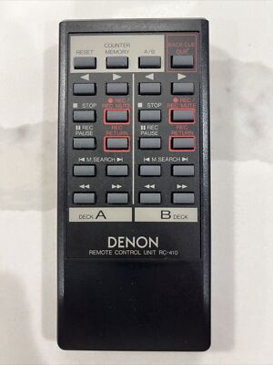 Original Denon Dual Deck Cassette Player Remote Control RC-410 For DRW ...