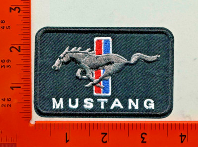 Ford Mustang Patch – Embroidered Iron-On Sew-On Muscle Car Logo Badge ...