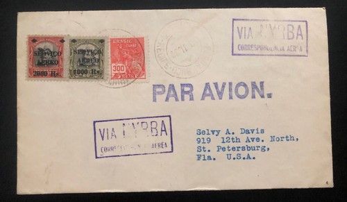 1930 Recife Brazil Early Airmail Cover To St Petersburg FL USA Via ...
