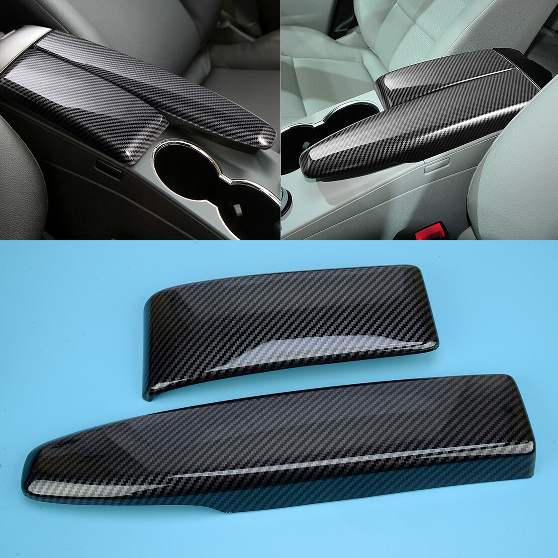2Pcs Center Armrest Box Panel Cover Fit for Mercedes Benz C W204 E W212 ...