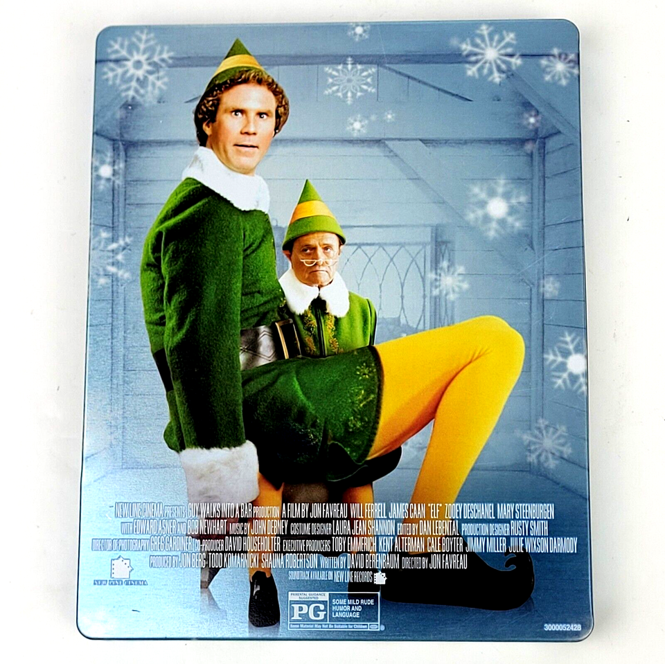 ELF Movie STEELBOOK (Widescreen Blu-ray+DVD) Will Ferrell Christmas ...