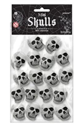 Mini Skulls - Halloween Cosplay - 1.5x2" - Costume Accessory - Prop ...