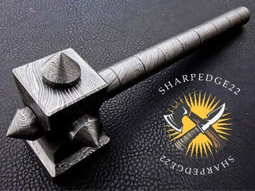 "Handmade Damascus Steel War Hammer | Custom Forged Battle Hammer with ...