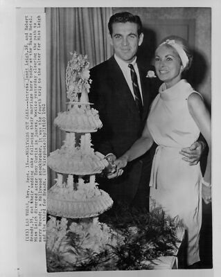 1962 Janet Leigh Actress Weds Robert Brandt Wire Photo | eBay