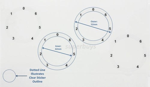 4 Circle Adhesive Dial Knob Switch Control Stove Oven Sticker Label Top ...