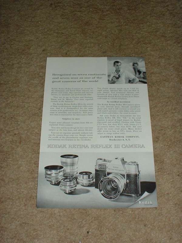 1961 Kodak Retina III Camera Ad, Recognized as Great!! | eBay
