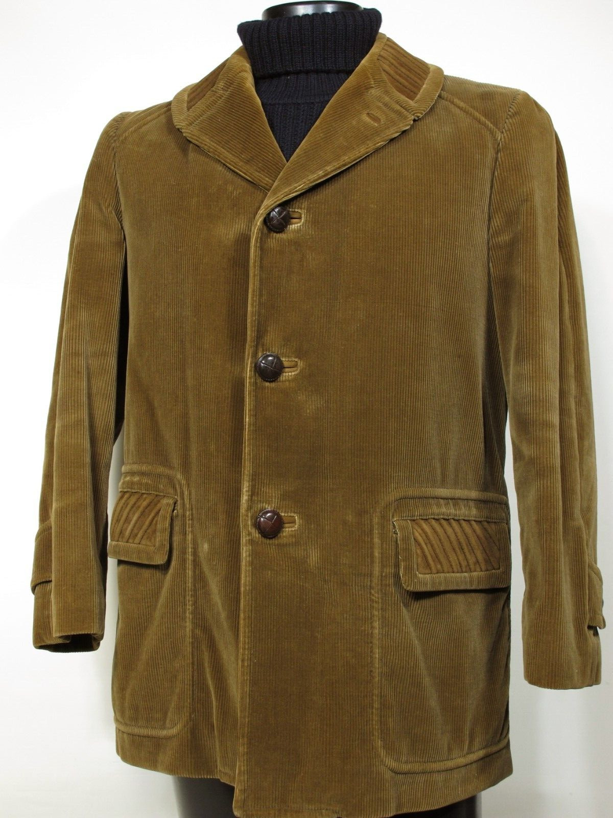 Vtg Cortefiel Corduroy Western Style Ranch Coat Yello… - Gem
