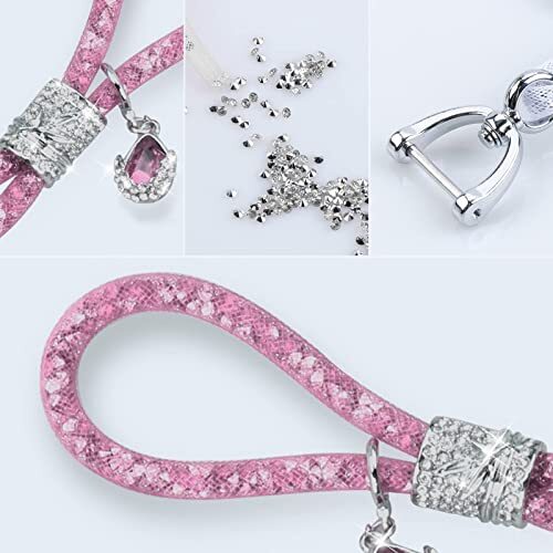 Car Keychain for Women Crystal Rhinestones Keychains Accessories Pink ...