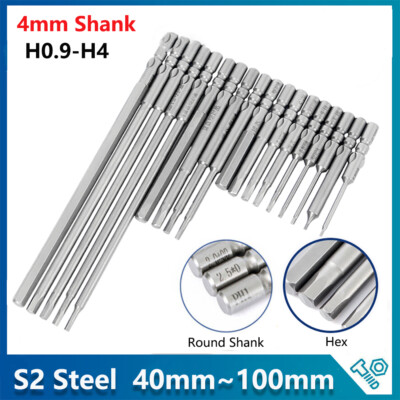 4mm Round Shank Hex Screwdriver Bit Magnetic Allen Key Drive Power ...
