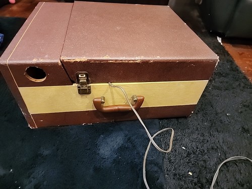 Vintage 50's Zenith Hi-Fi HFZ10L Brown Portable Record Player Turntable ...